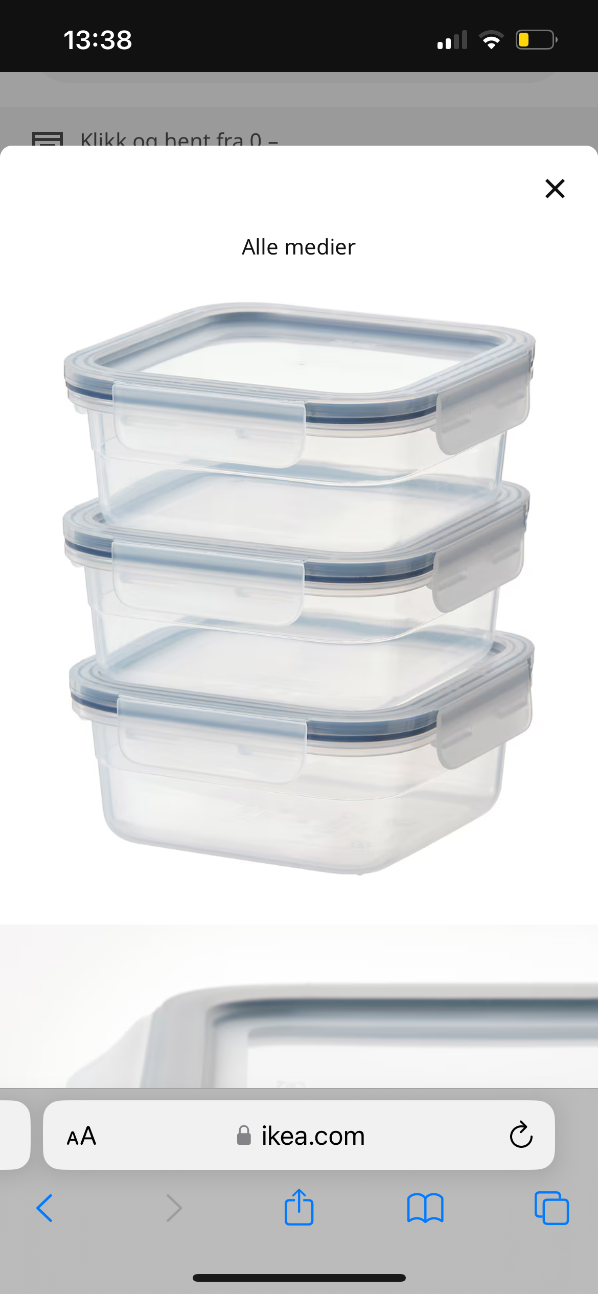 Ikea 360+ matoppbevaring med lokk food containers with lid 750ml | FINN ...