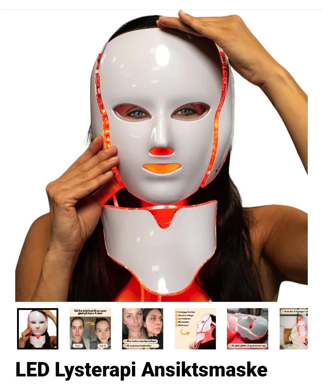 LED Lysterapi Ansiktsmaske Ny | FINN-torget