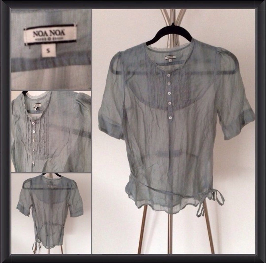 Noa Noa dus grønn bluse med korte ermer, S | FINN-torget