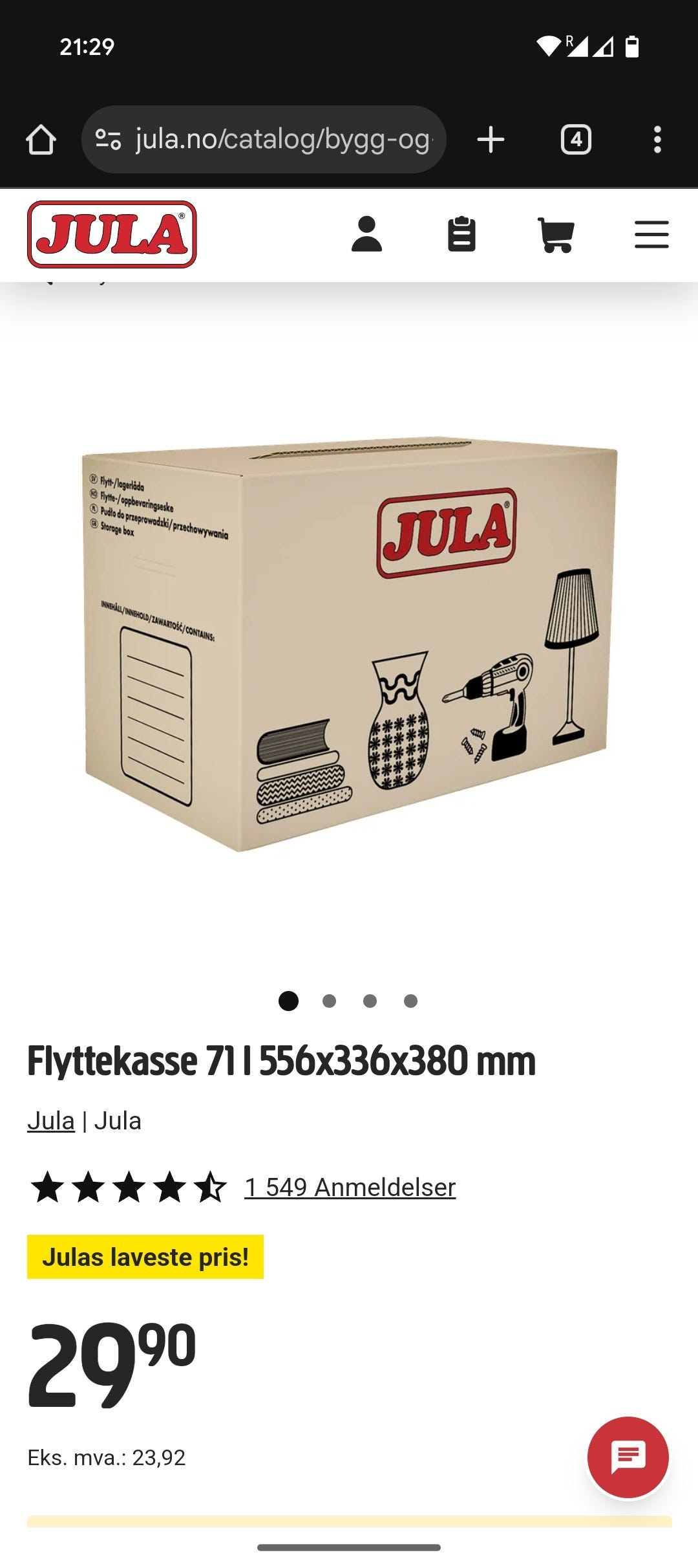 Nye flyttekaser fra JULA | FINN-torget