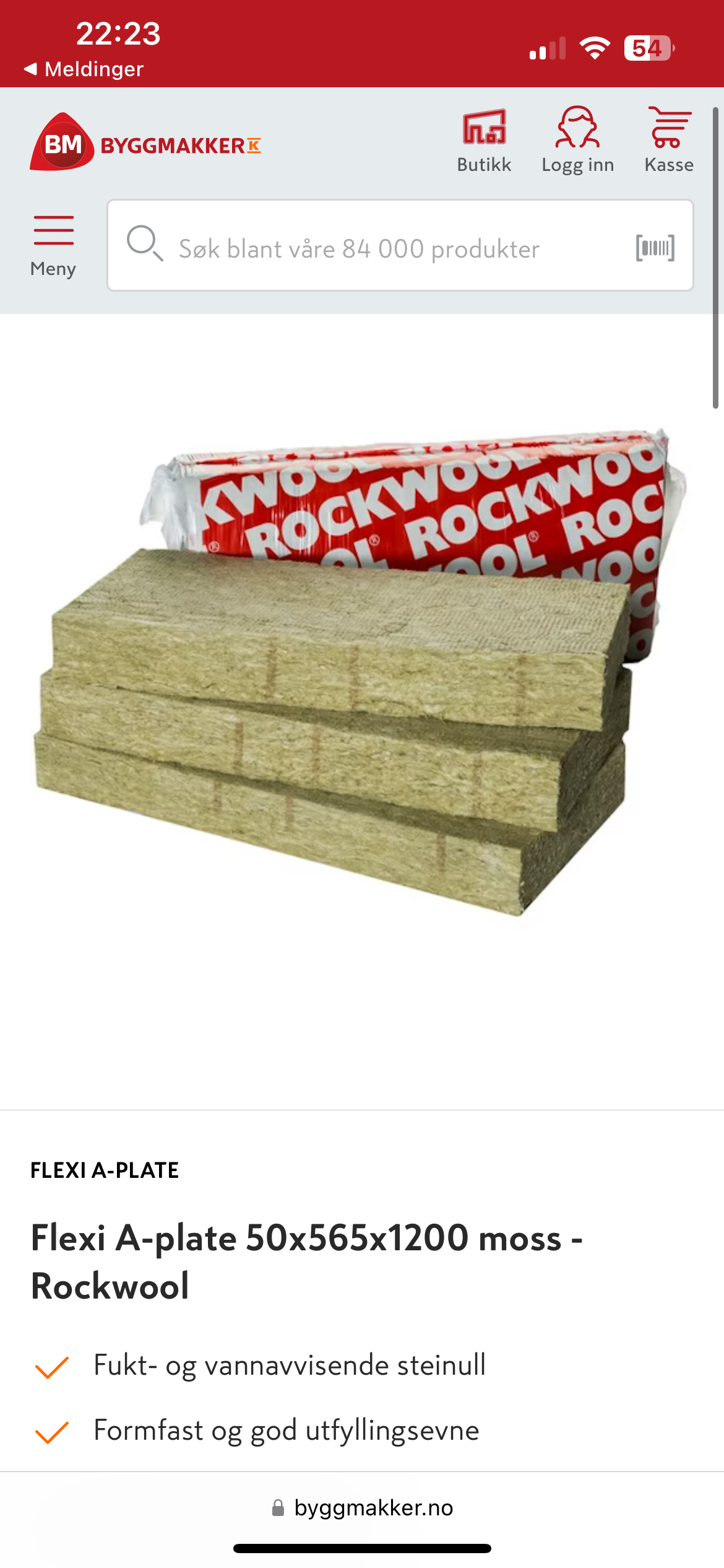 Isolasjon Flexi A-plate 50x565x1200 moss - Rockwool | FINN-torget