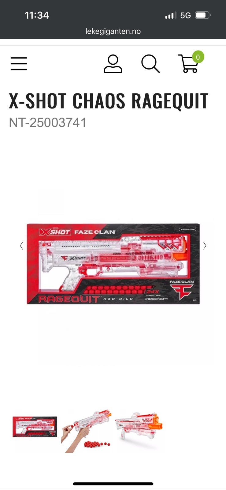 X-shot chaos rage quit | FINN-torget