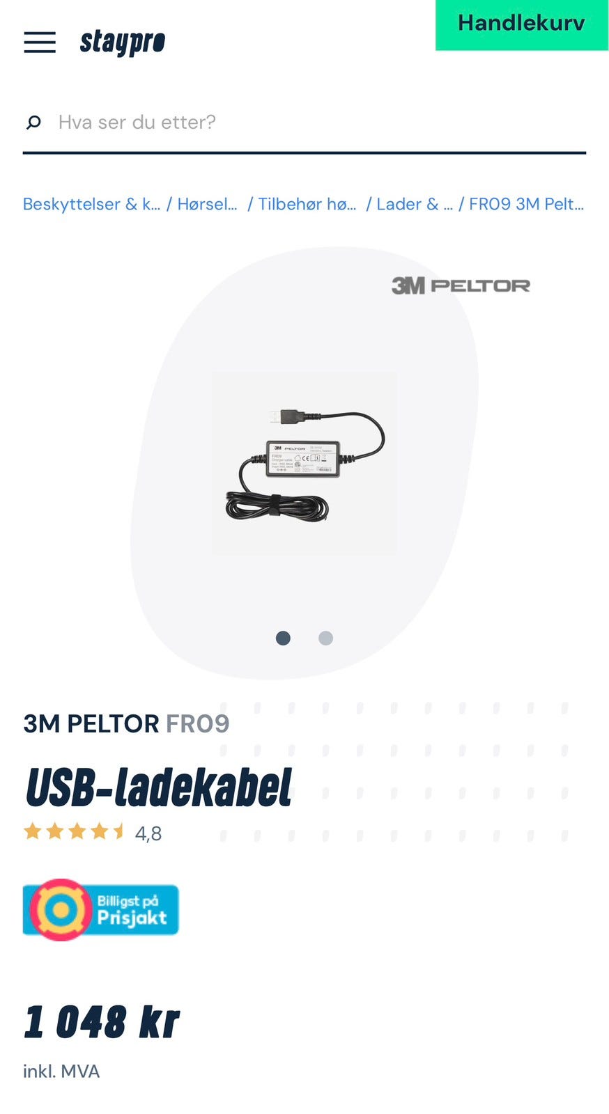 3M Peltor FR09 USB ladekabel | FINN-torget