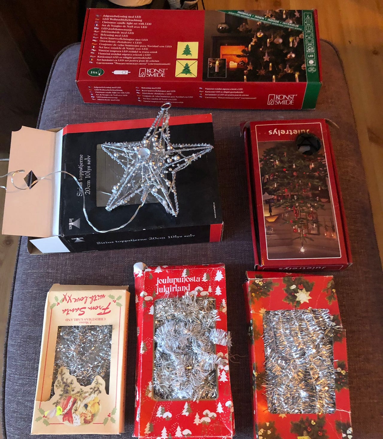 Julepynt vintage glitter,lys til juletre,Stjerne til og henge opp | FINN-torget