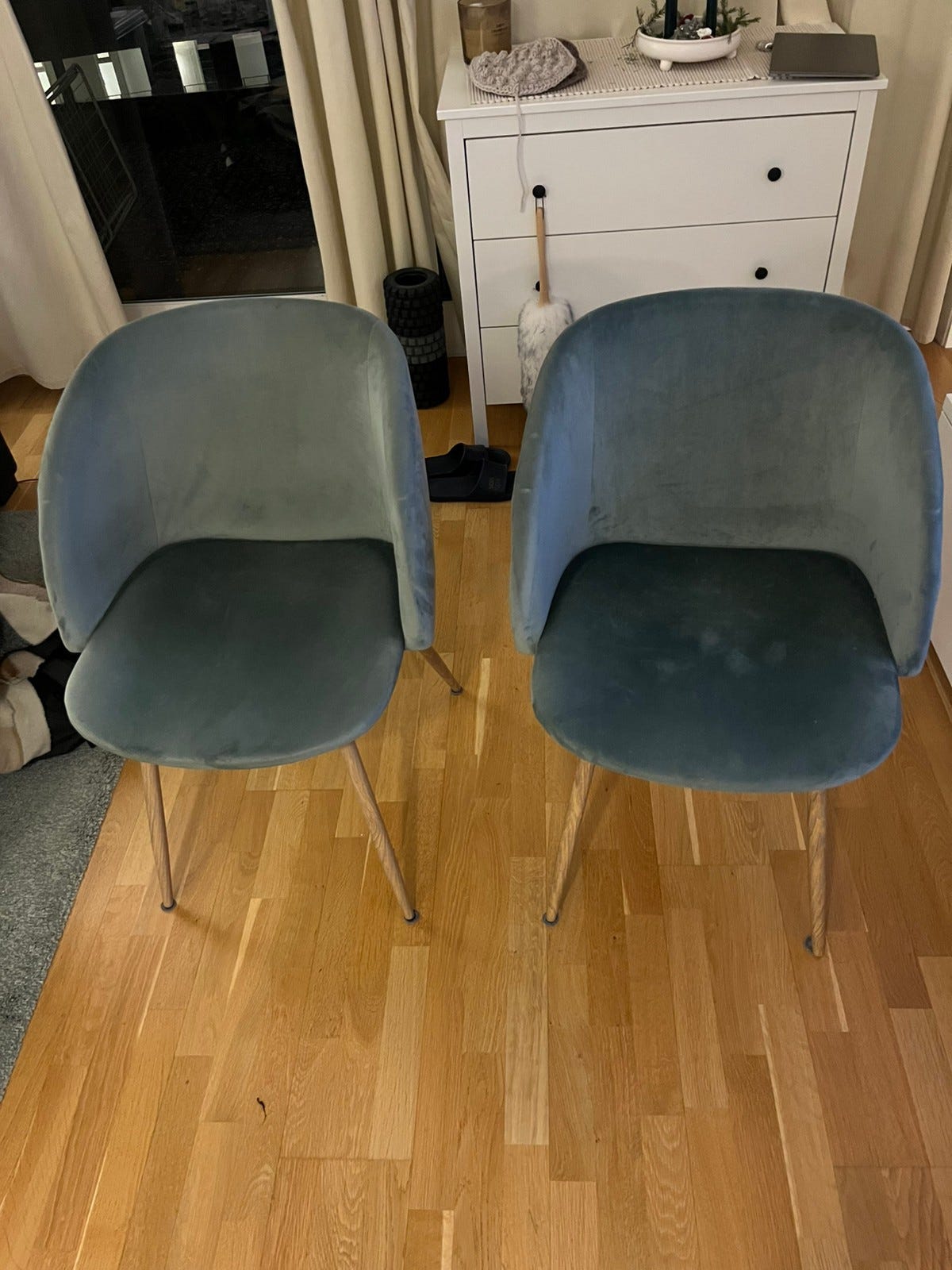 2 stk velour stol fra søstrene grene | FINN-torget