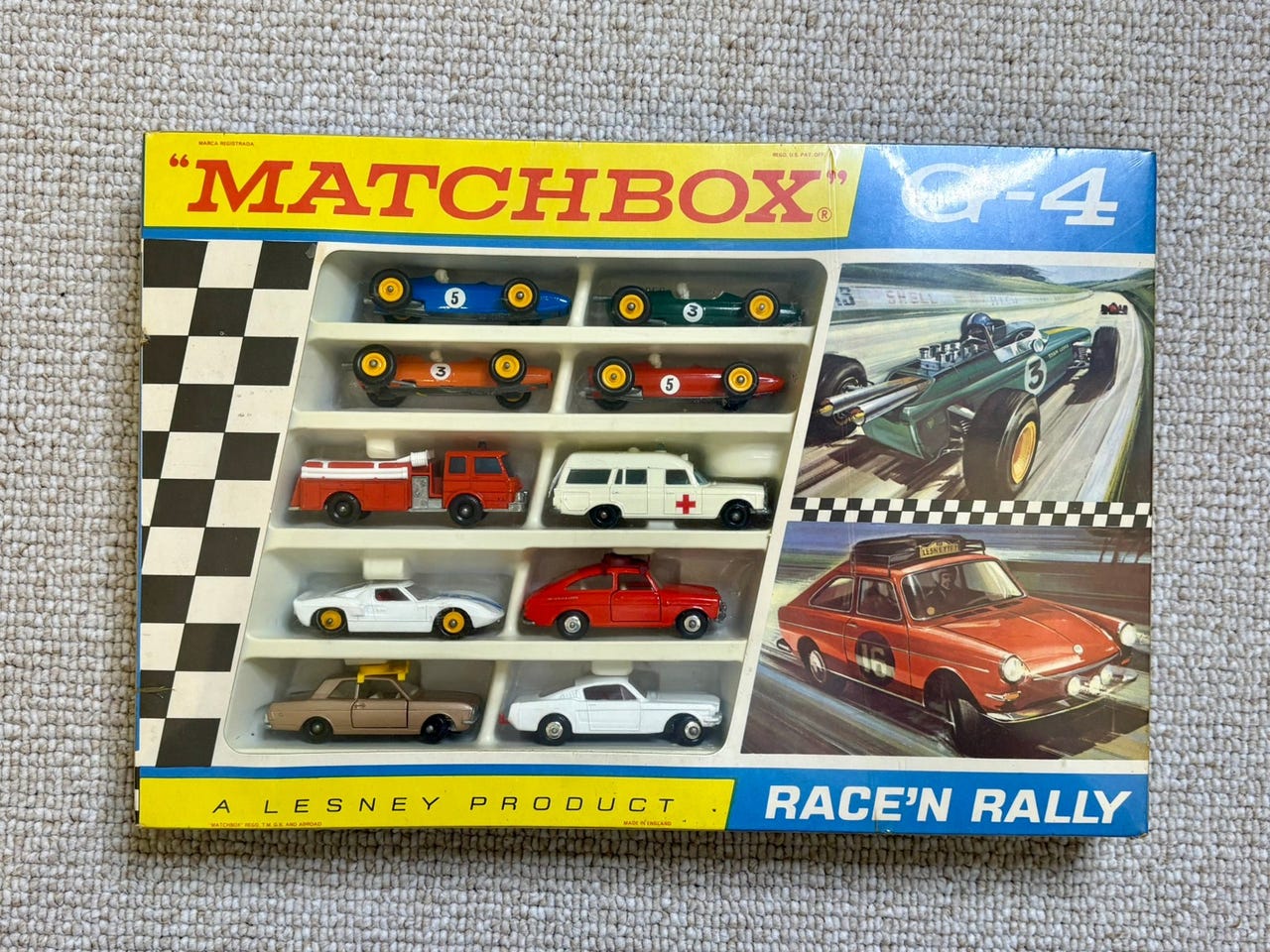 Matchbox Regular Wheels G4 Race'N Rally Gift Set - uåpnet i original ...