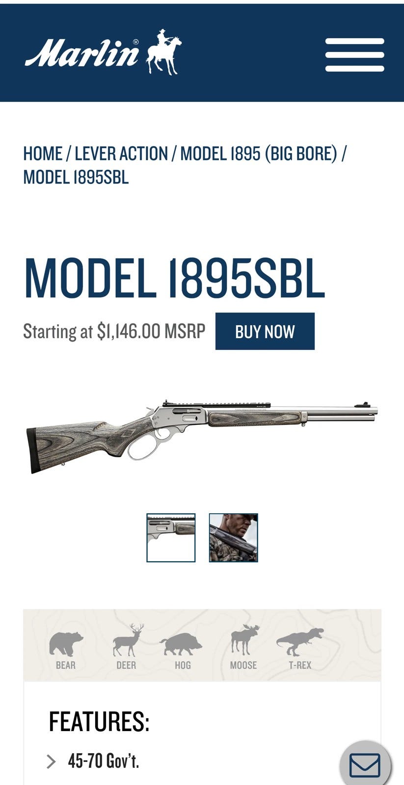 Ønsker å kjøpe Ruger marlin 1895 sbl | FINN-torget