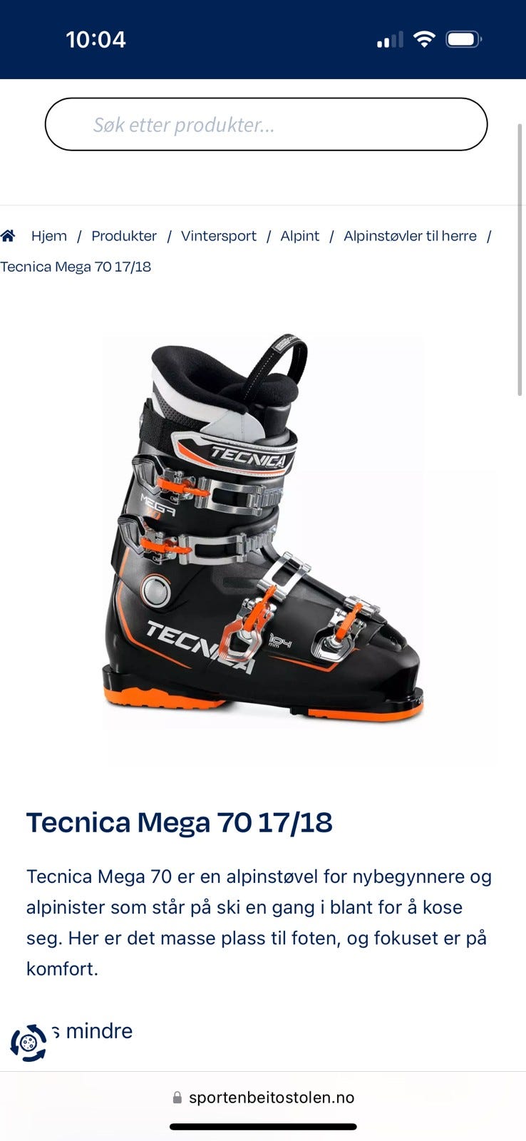RESERVERT Tecnica Mega 70 str 40,5 (Mondo 260-265) | FINN-torget