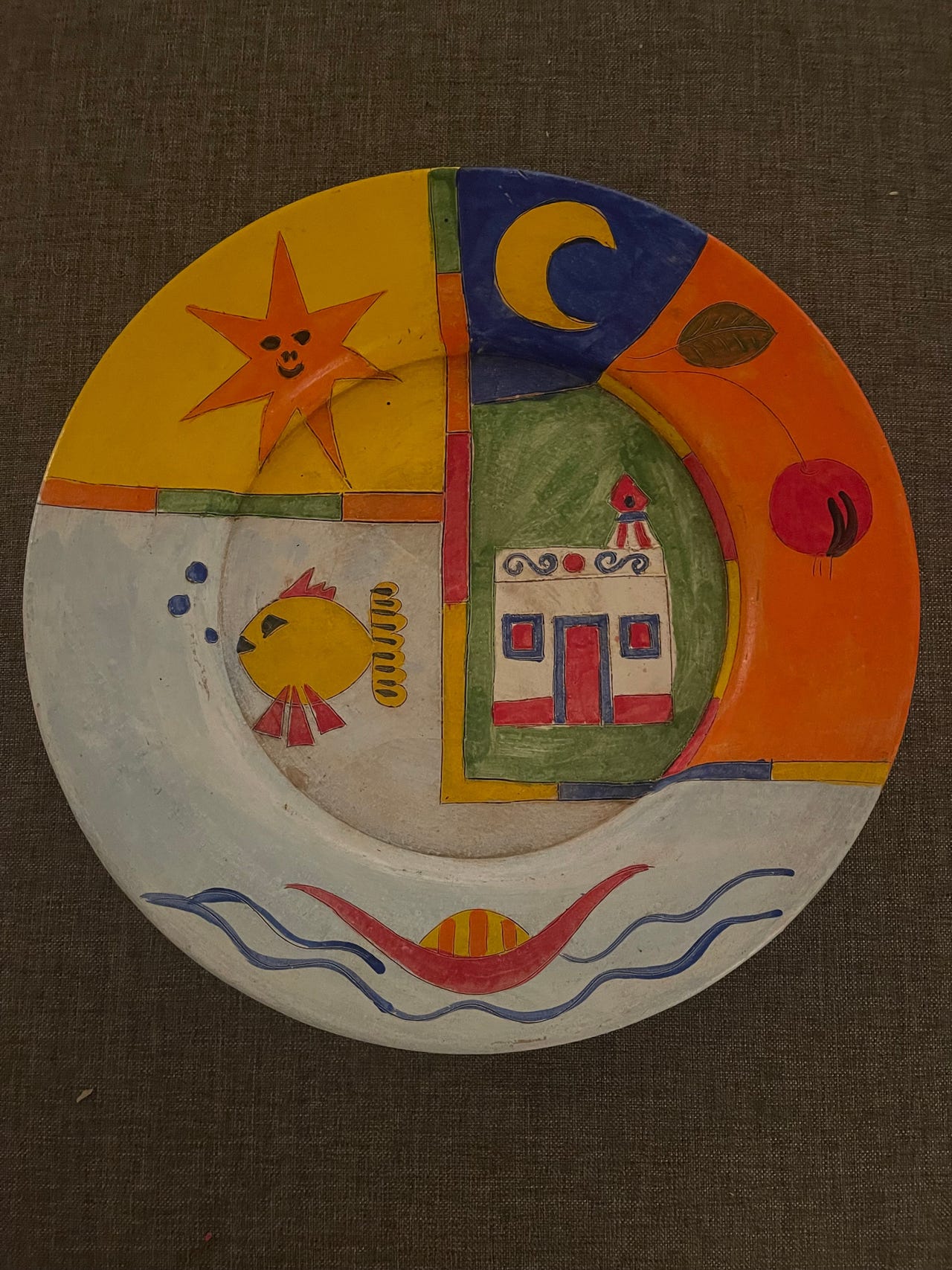 Fantastisk flott kunstkersmikk fat 41 cm | FINN-torget