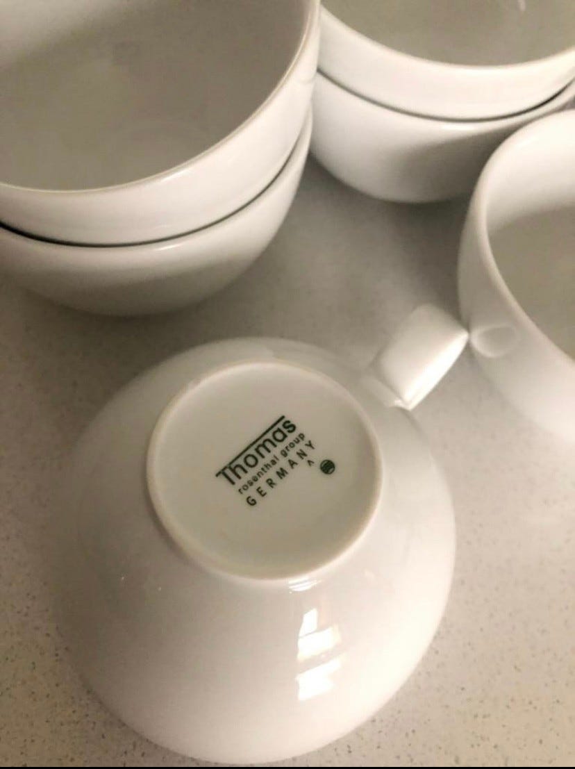 Hvitt Servise Rosenthal group Germany middagstallerken mm | FINN-torget