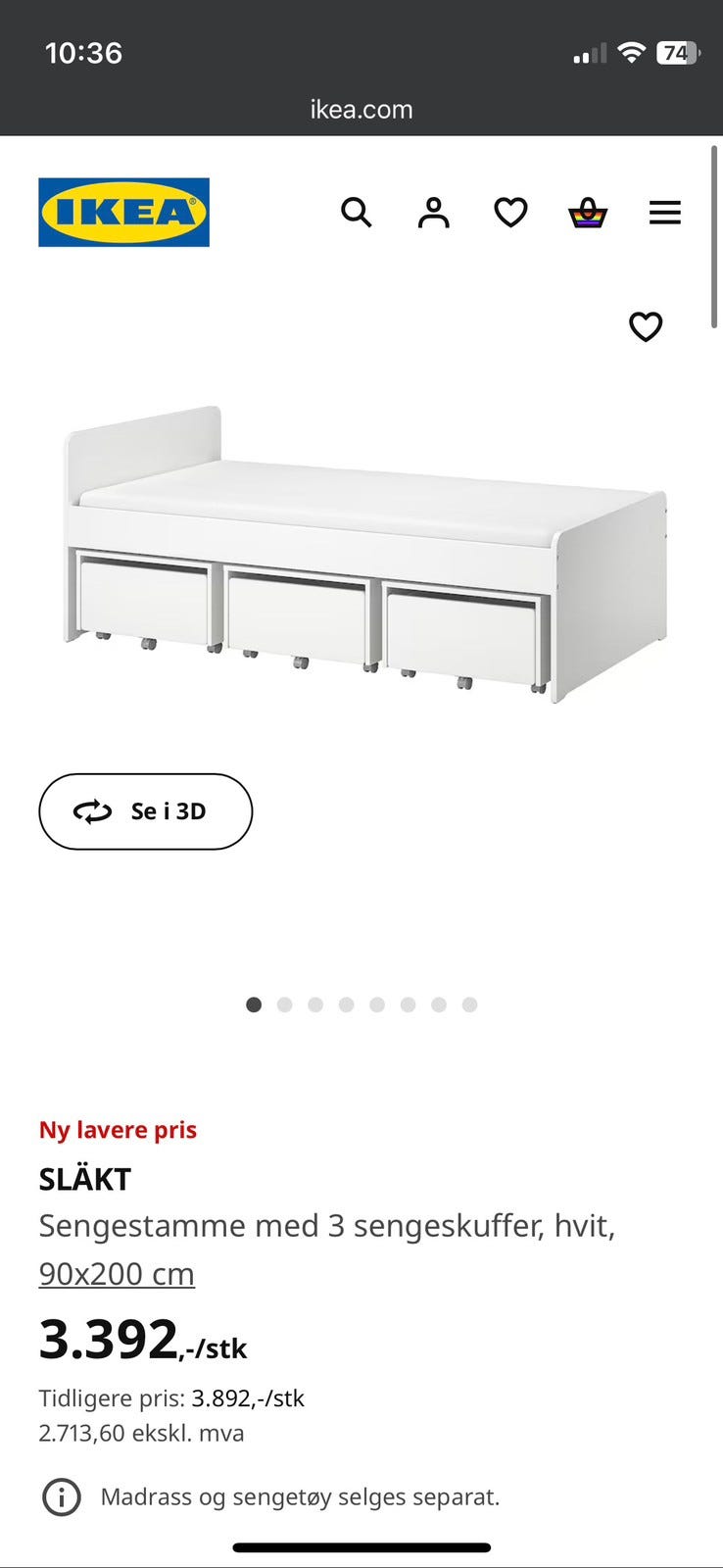 Seng fra ikea gis bort mot henting | FINN-torget