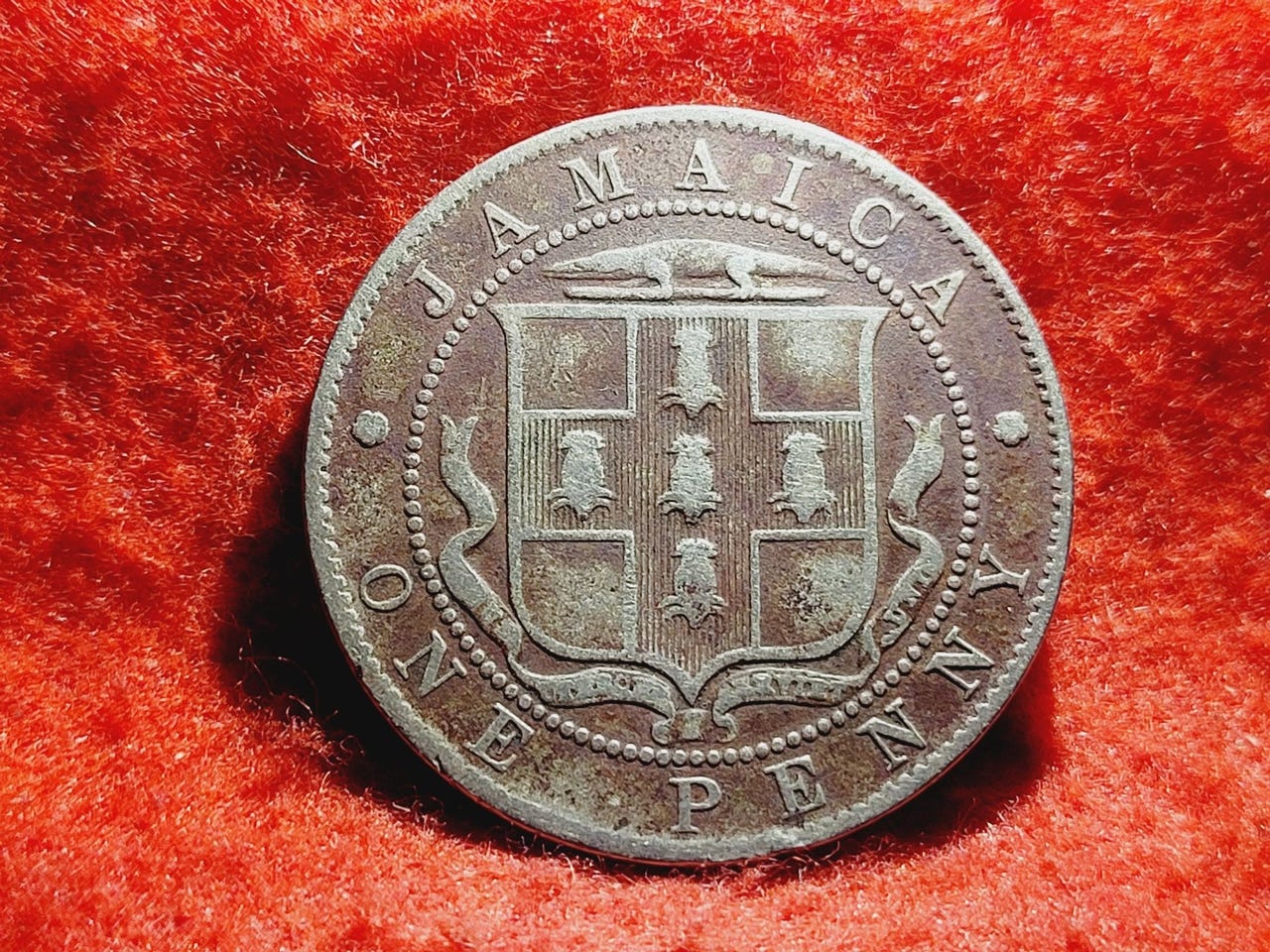 One Penny Jamaica 1918. Pen mynt, lett sirkulert. | FINN-torget
