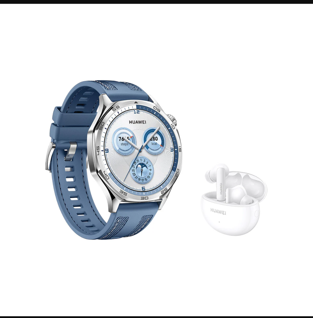 Helt ny Huawei Watch GT5 46mm Steel Blue Woven med Freebuds i5 | FINN ...