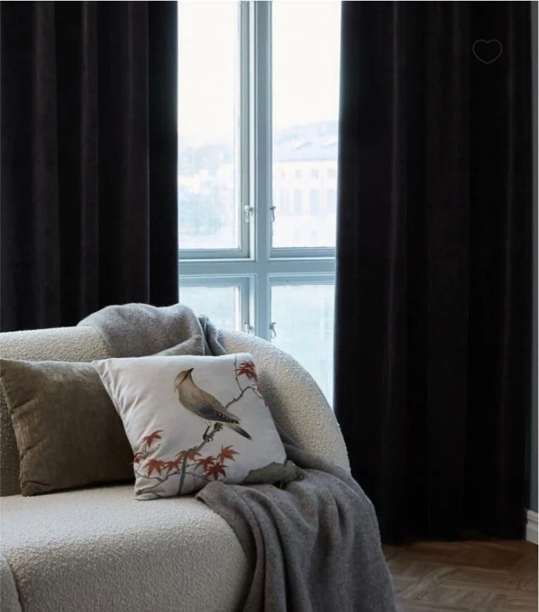 Mali velour gardiner grå | FINN-torget