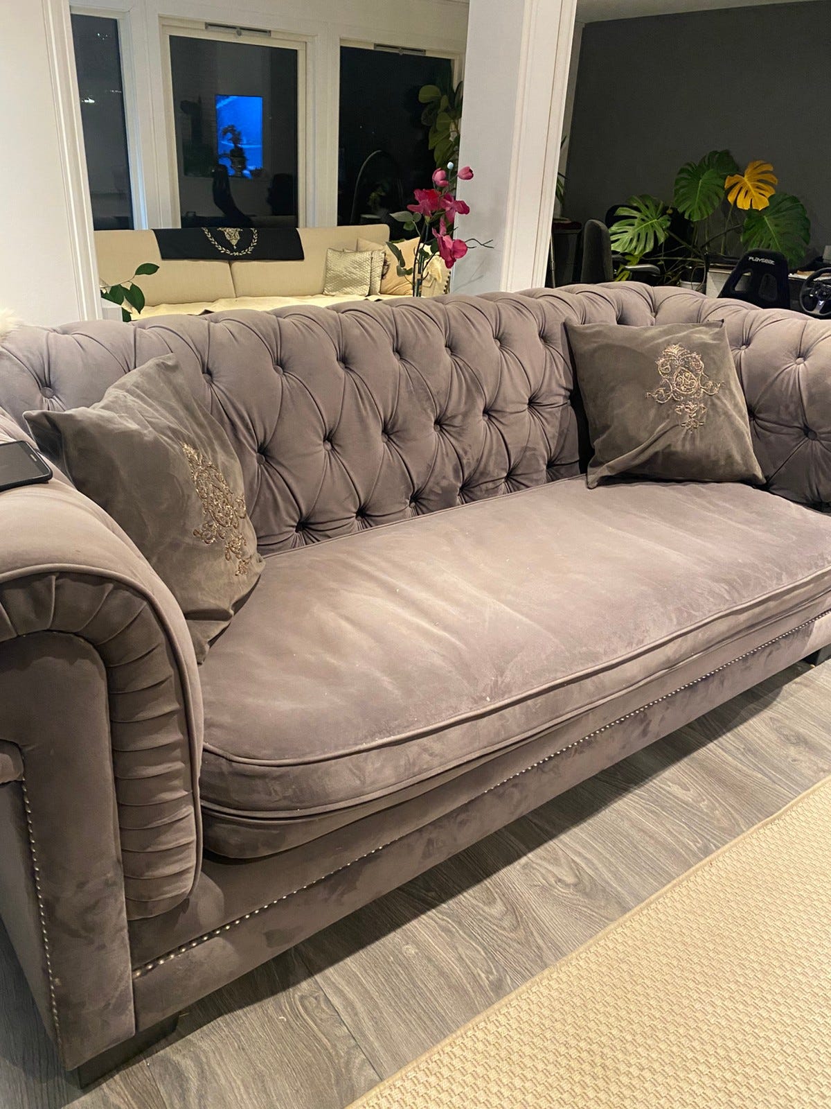 Velour Sofa Speckig