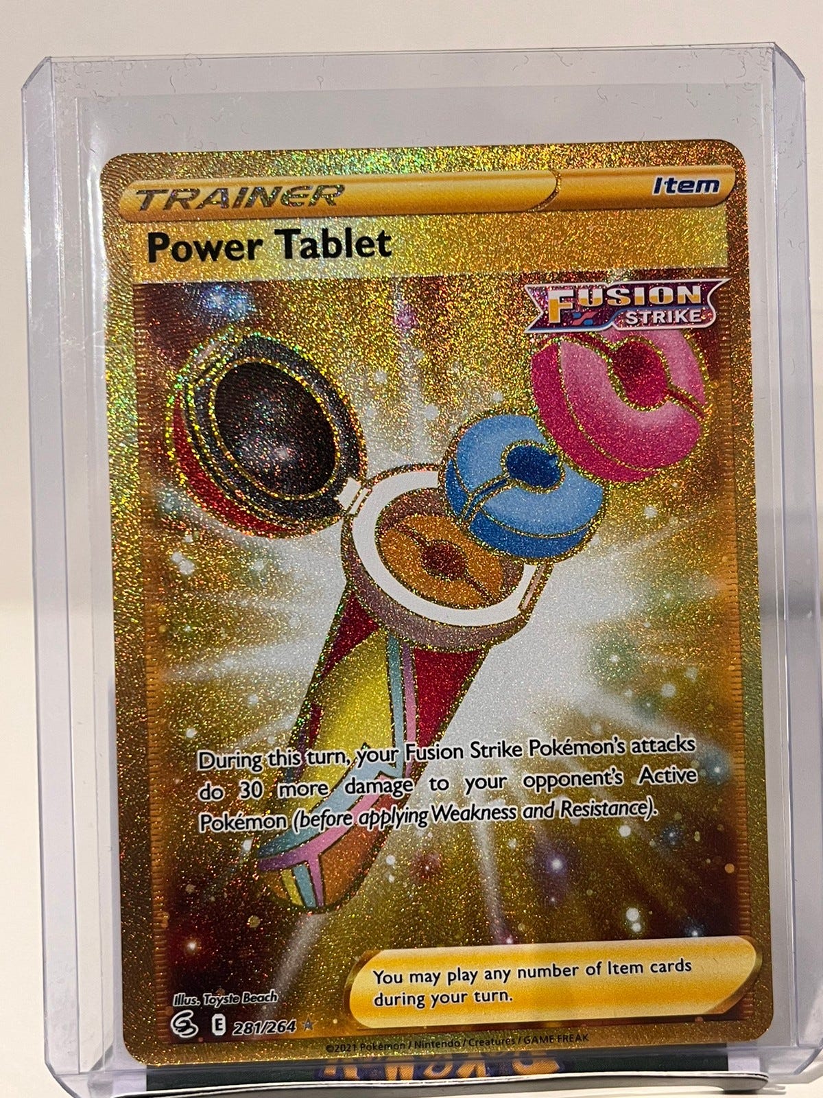 Power Tablet 281/264 Gold Full Art Secret Rare Fusion Strike 2021 ...