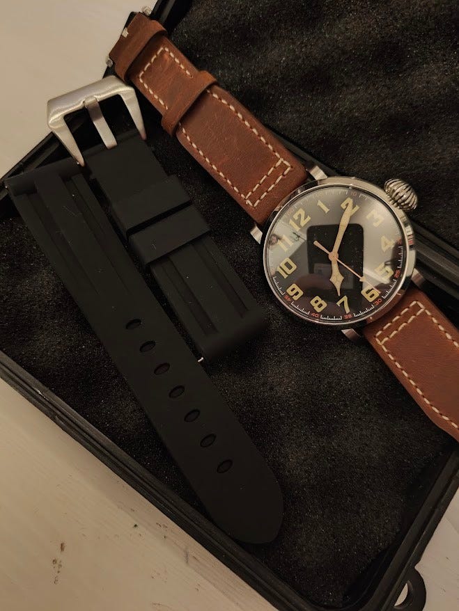 Big Pilot 47 Zenith Mod med Seiko NH35A SII Automatic 10ATM Skrukrone ...