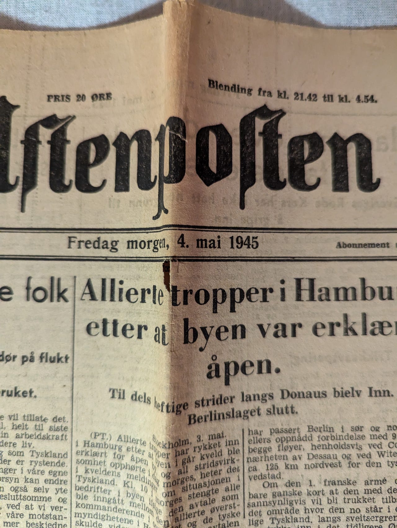 Aftenposten, 4.mai 1945 | FINN-torget