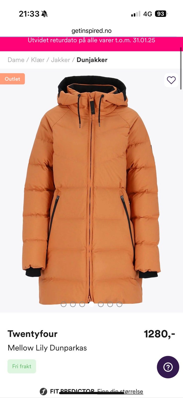 Mellow Lily Dunparkas Str 40 eller 42 farge Cognac | FINN-torget