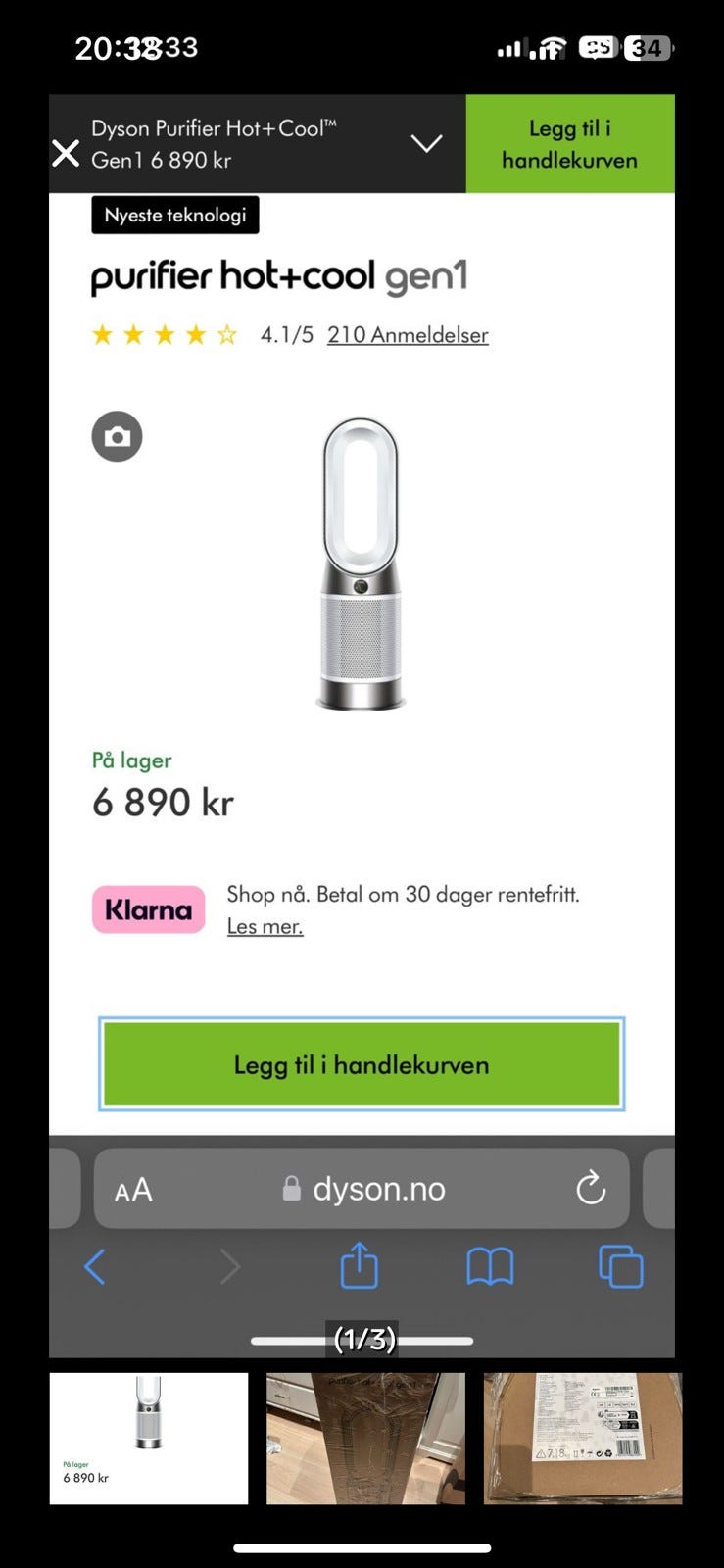 DYSON Purifire Hot +Cool Gi Bud | FINN-torget