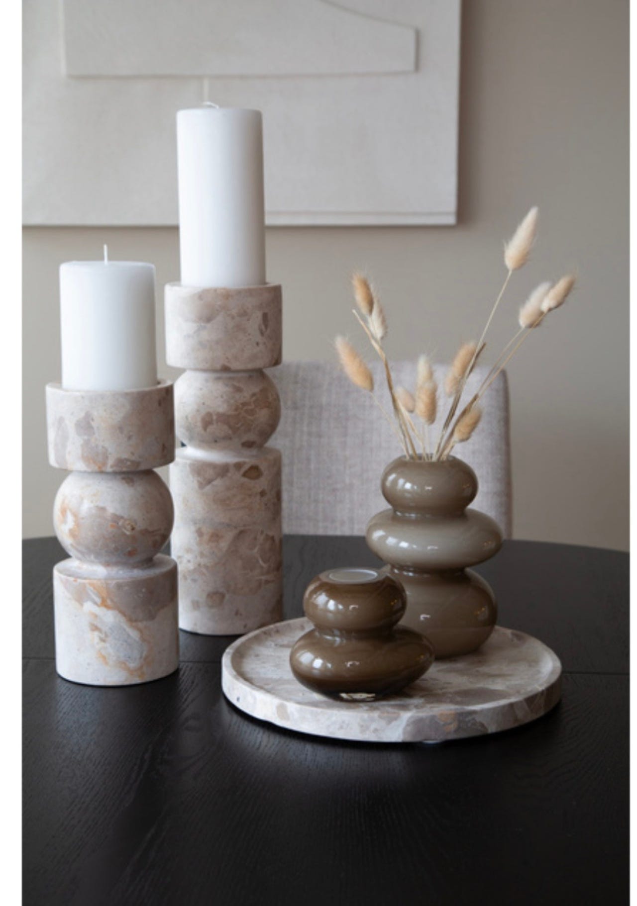 2 stk marmor lysestaker | FINN-torget