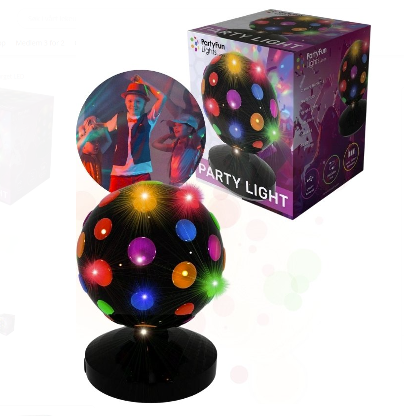 PartyFun Lights trådløs Discokule | FINN-torget