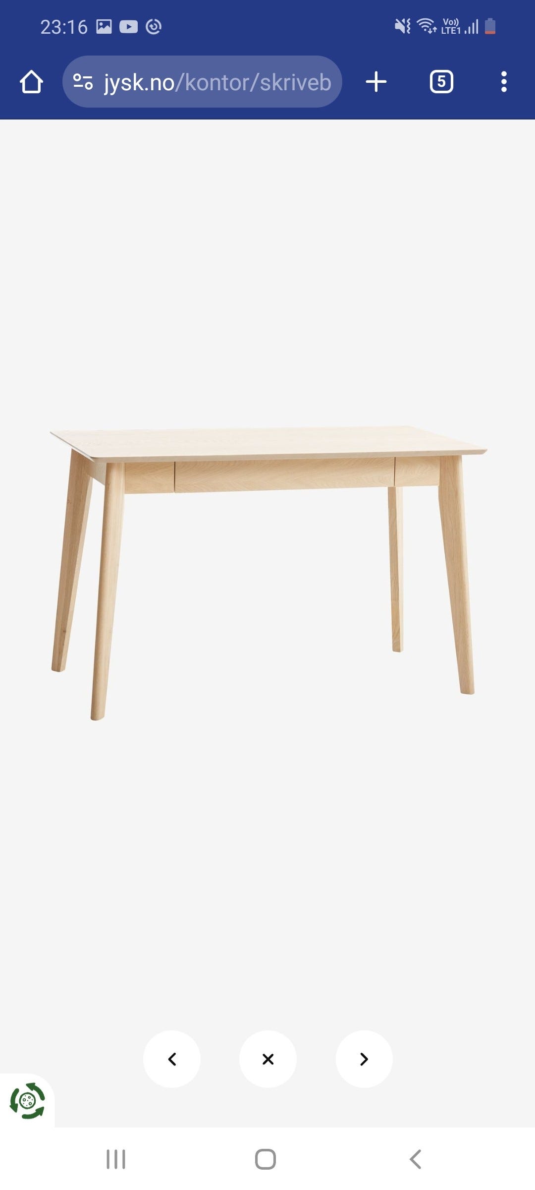 Kalby skrivebord /Skrivebord KALBY 60x120 lys eik | FINN-torget