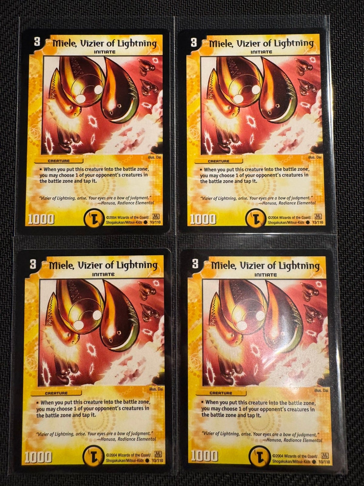 Duel Masters DM01 - Miele, Vizier of Lightning 13/110 x4 (Pack Fresh ...
