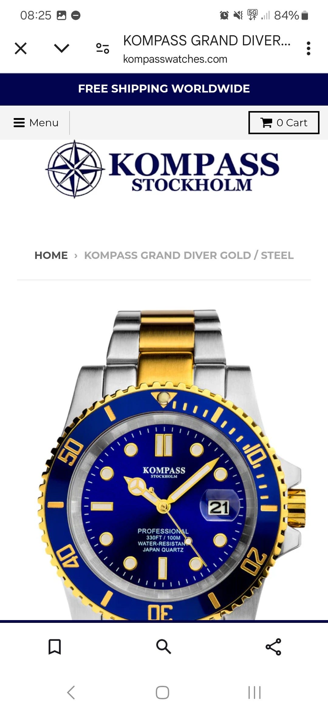 Kompass grand diver two tone blue | FINN-torget