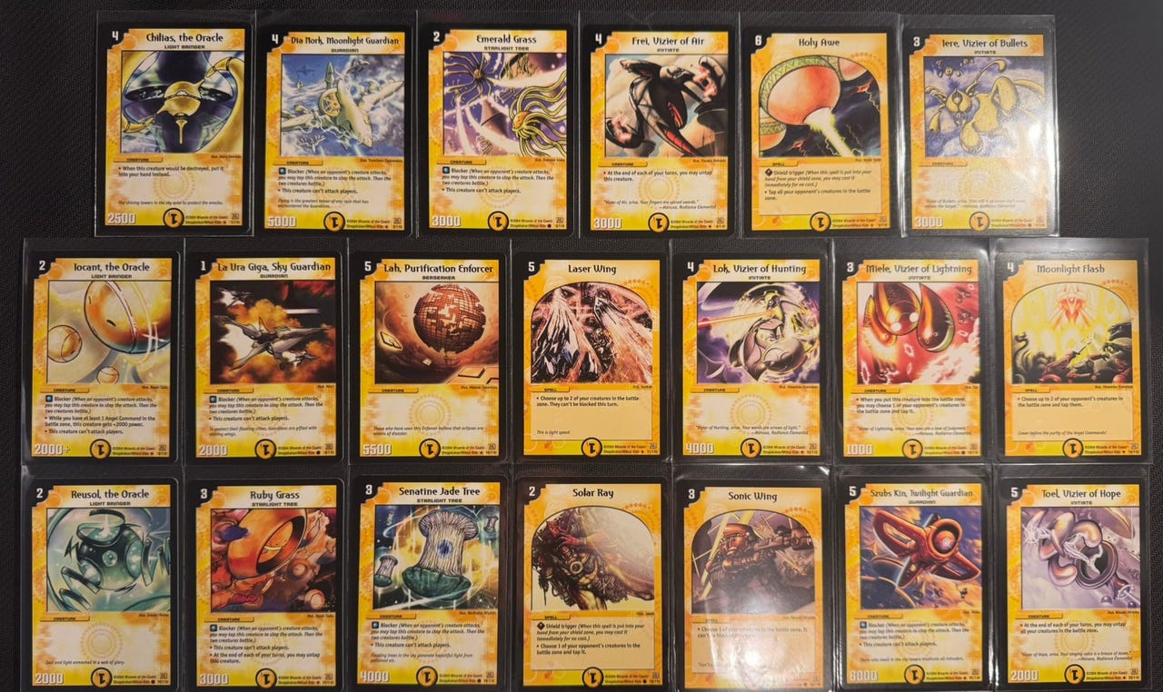 Duel Masters DM01 alle 'Light' Commons, Uncommons & Rares (Pack Fresh ...