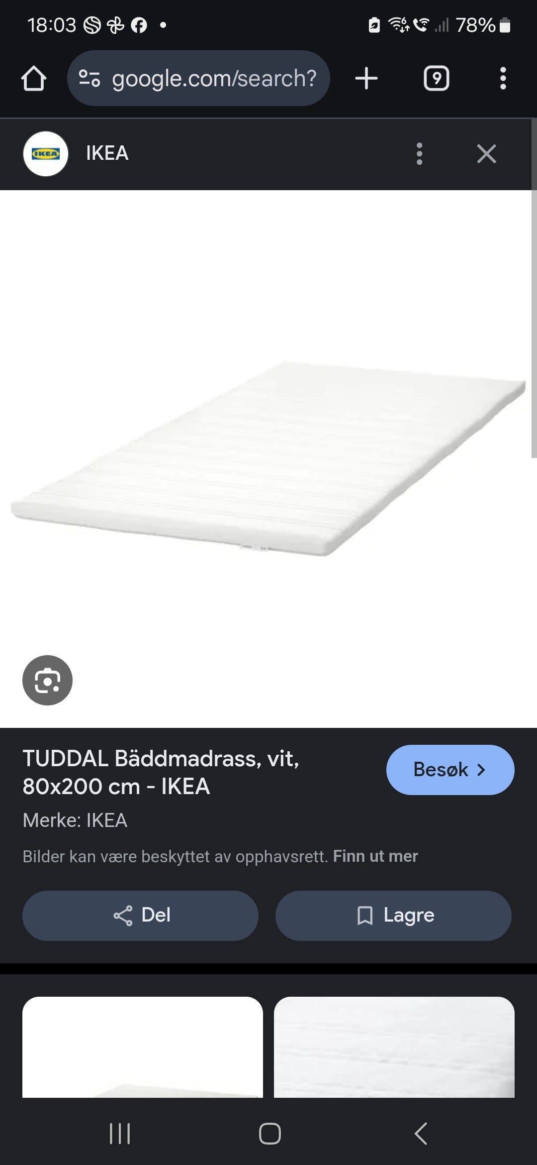 Overmadrass ikea tuddal 2 stk 80 x 200 | FINN-torget