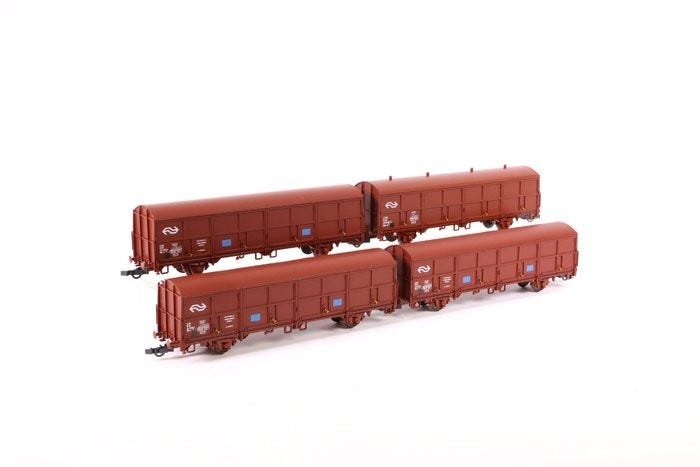 Roco H0 - 46337/46342 - Modelltog godsvogn (4) - Fire Hbs/Hbis-vogner ...