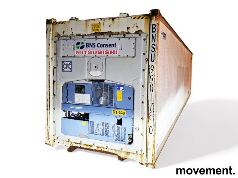 Kjølecontainer, 40fots isolert reefer container, pent brukt | FINN-torget