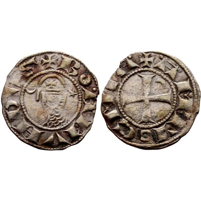 fyrstedømmet Antiokia. Bohemond III. Denier 1153 - 1201 AD. Crusaders ...
