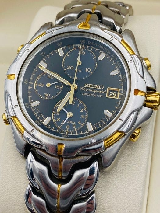 Seiko - Sports 100 Chronograph - 7T32-GH39 - Herre - 2000-2010 | FINN-torget