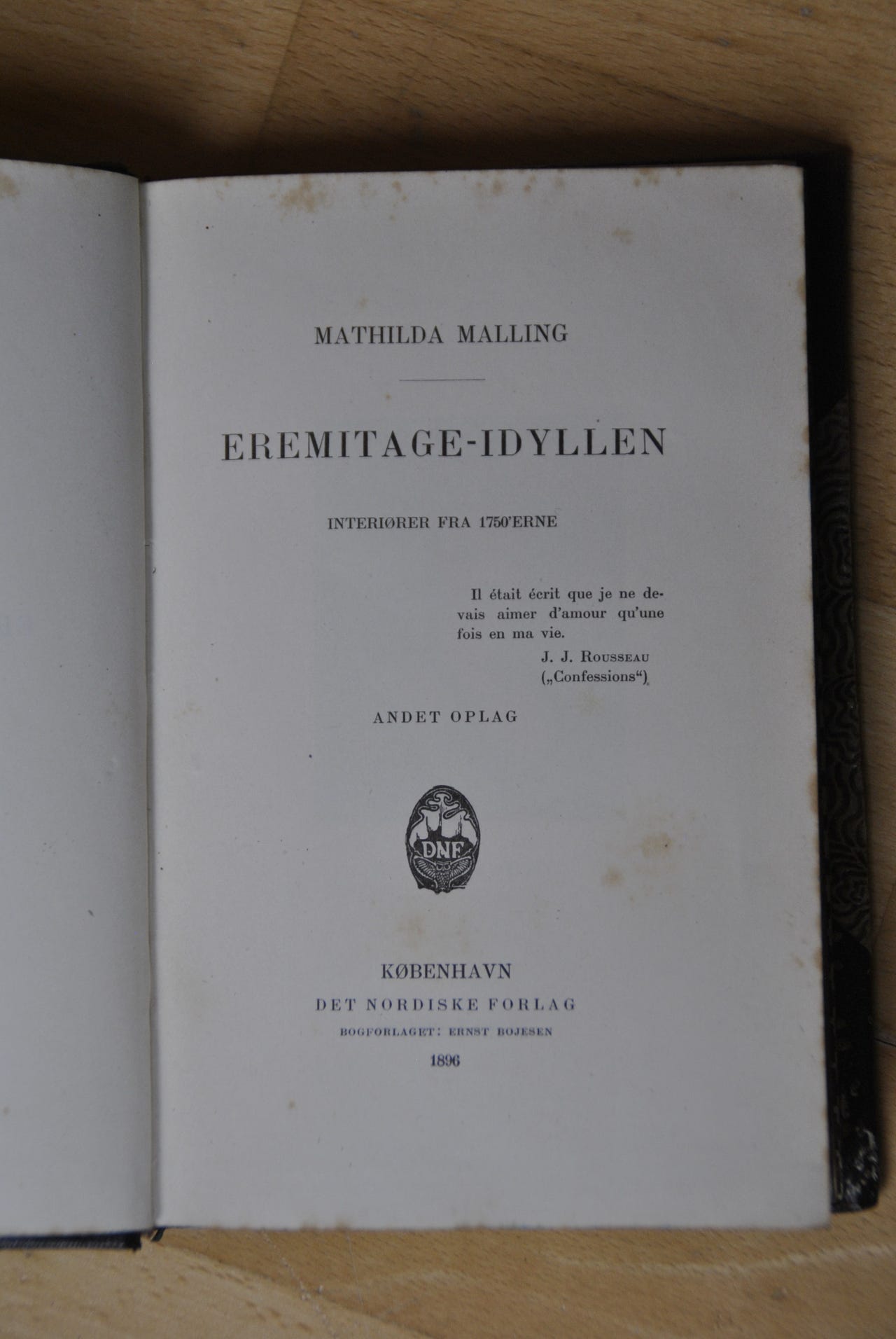 EREMITAGE-IDYLLEN: Mathilda Malling. Utgitt 1896. I meget god stand ...