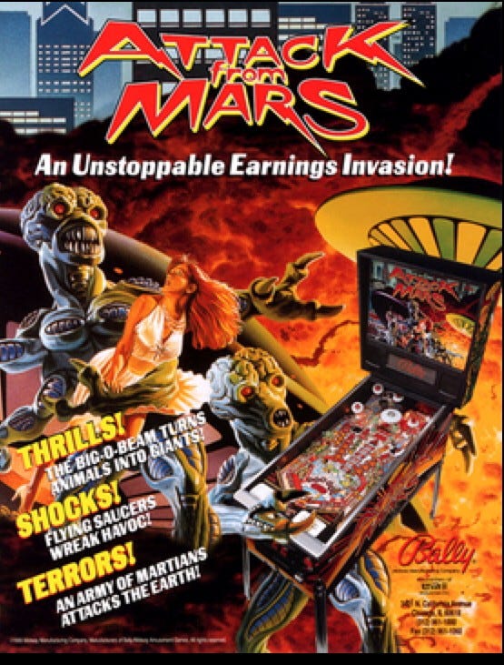 attack from mars pinball flipperspill | FINN torget