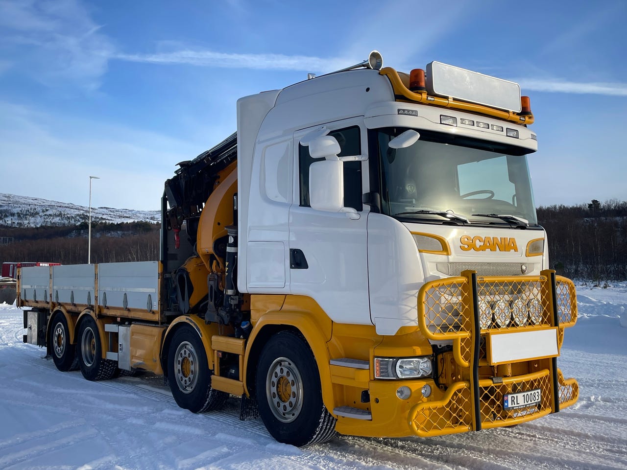 Til salgs: Scania R580 med Effer 525 6S + Jib 6S, vinsj, radiostyring ...