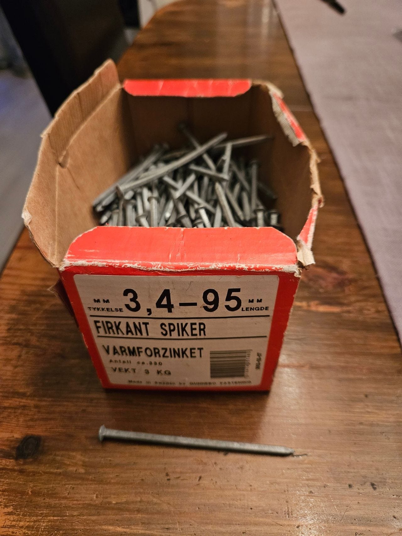 Firkantspiker / håndspiker 3,4 - 95 | FINN-torget