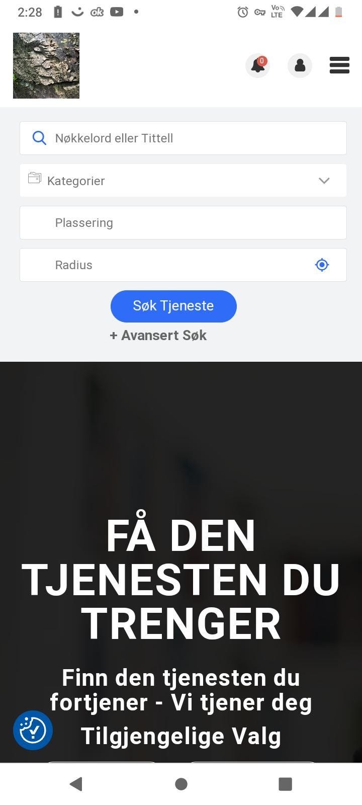 Tjenia.no Tjenester Domene, App, og Utviklet Webside selges | FINN torget