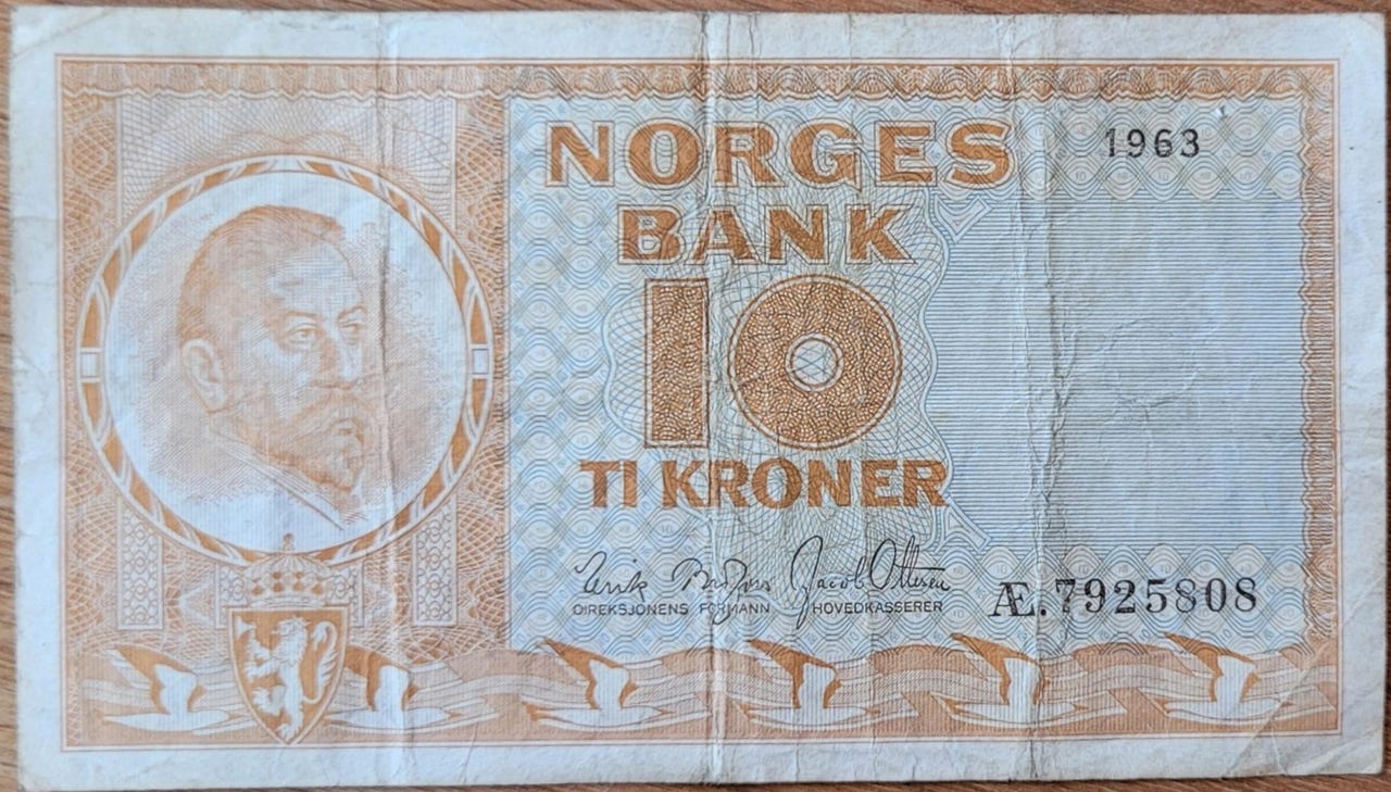 Norges bank 10 kroner 1963 | FINN-torget