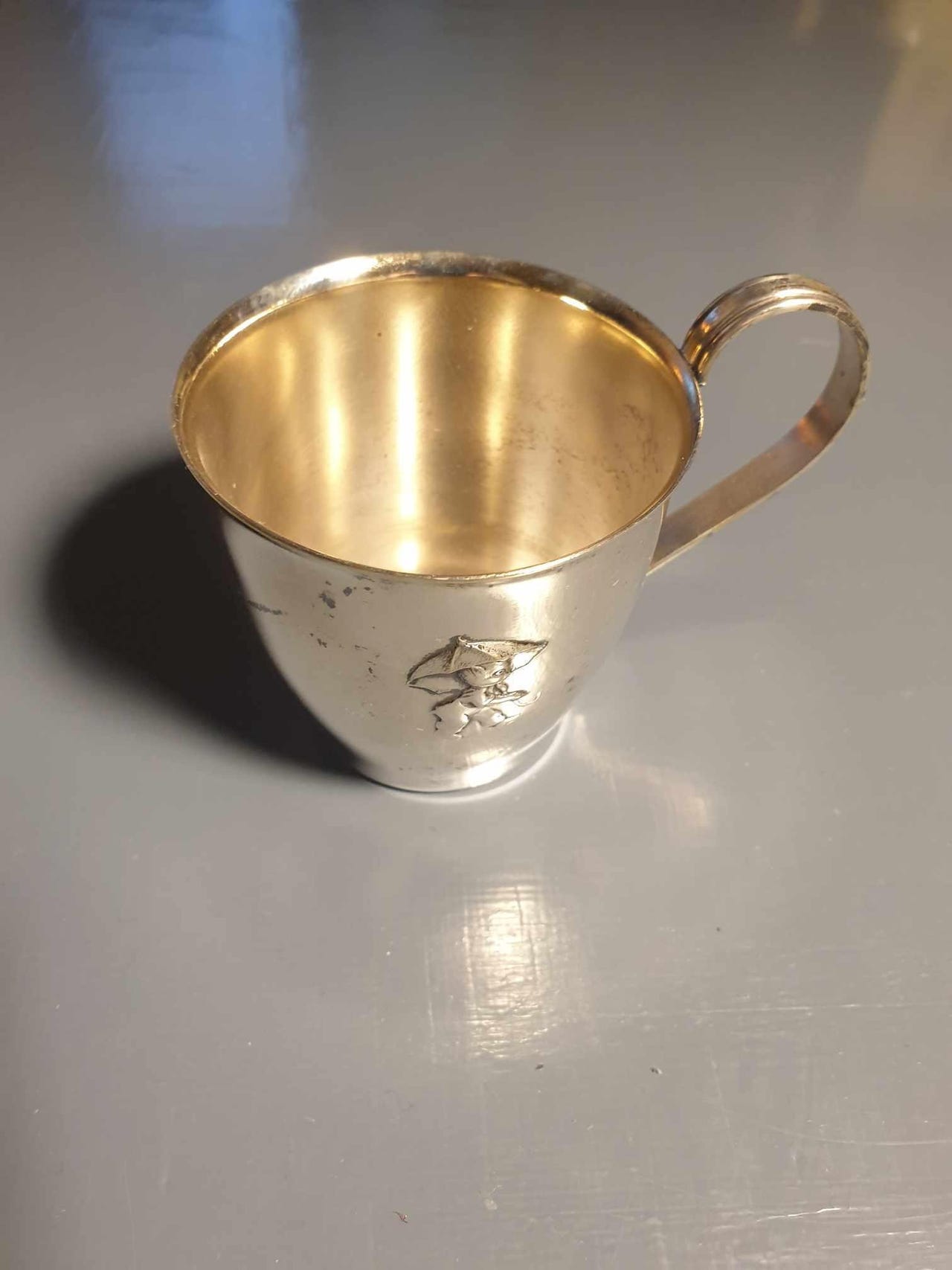 Barnekopp barnekrus i sølvplett 60 gram sølv nysølv sølvkopp kopp til barn | FINN-torget