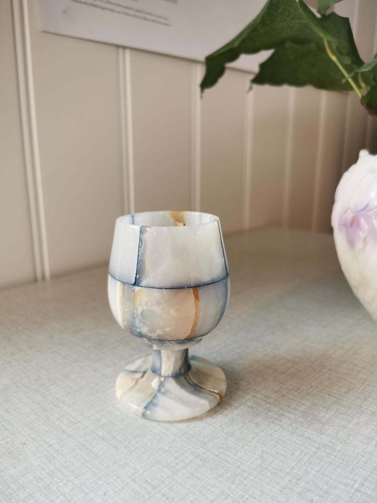 Retro Vintage Vinglass i Onyx Onyxglass Steinglass Marmor Stein | FINN ...
