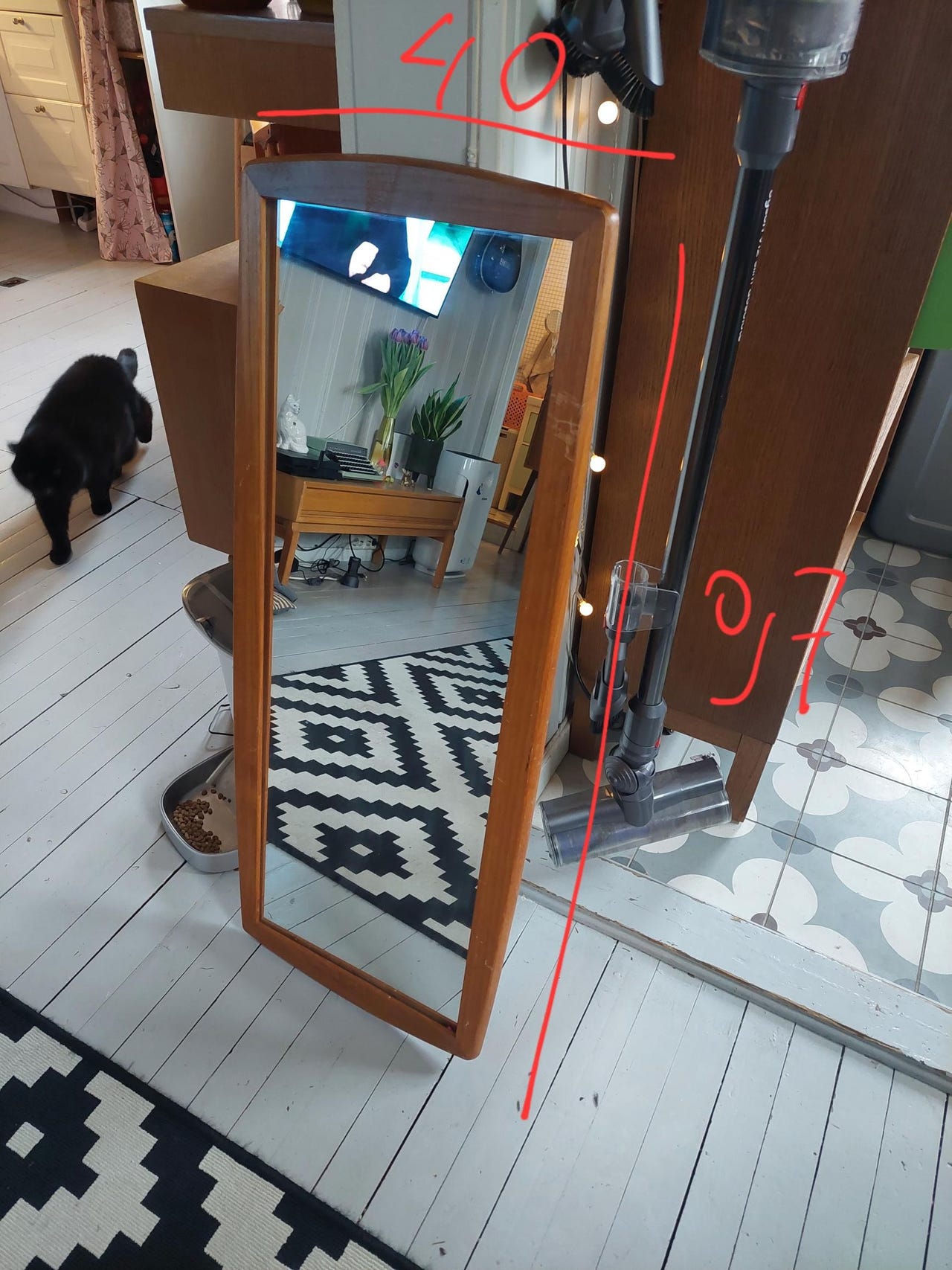 Vintage teak speil | FINN torget