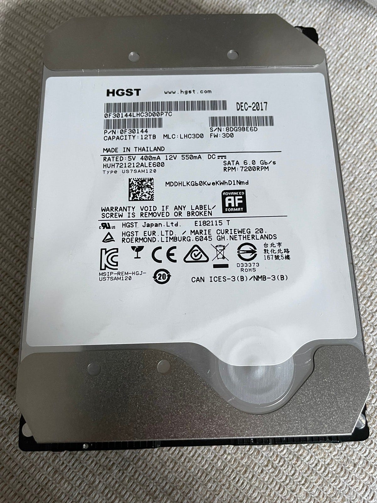 HGST 12TB ULTRSTAR 12 TB HDD SATA Hard Drive | FINN torget