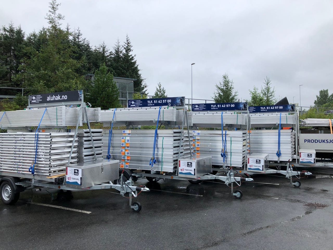 ALUHAK Fasadestillas pakke 101 m2 med TREDAL stillashenger | FINN-torget