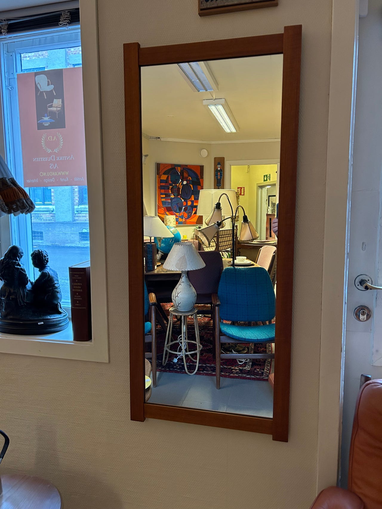 Retro speil i teak | FINN torget