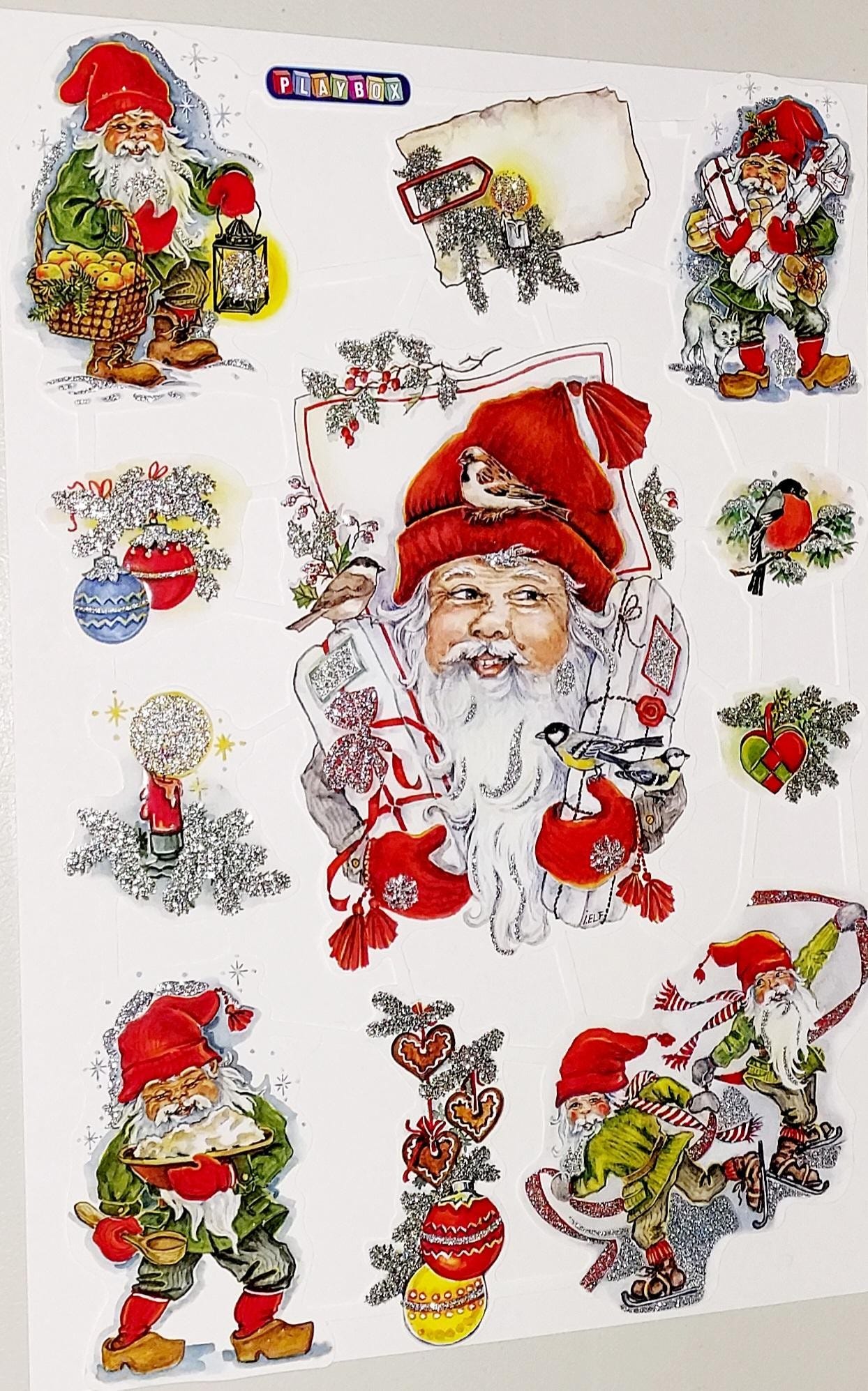 2 PLAYBOX JULEGLANSBILDER ARK M/ GLITTER. | FINN torget