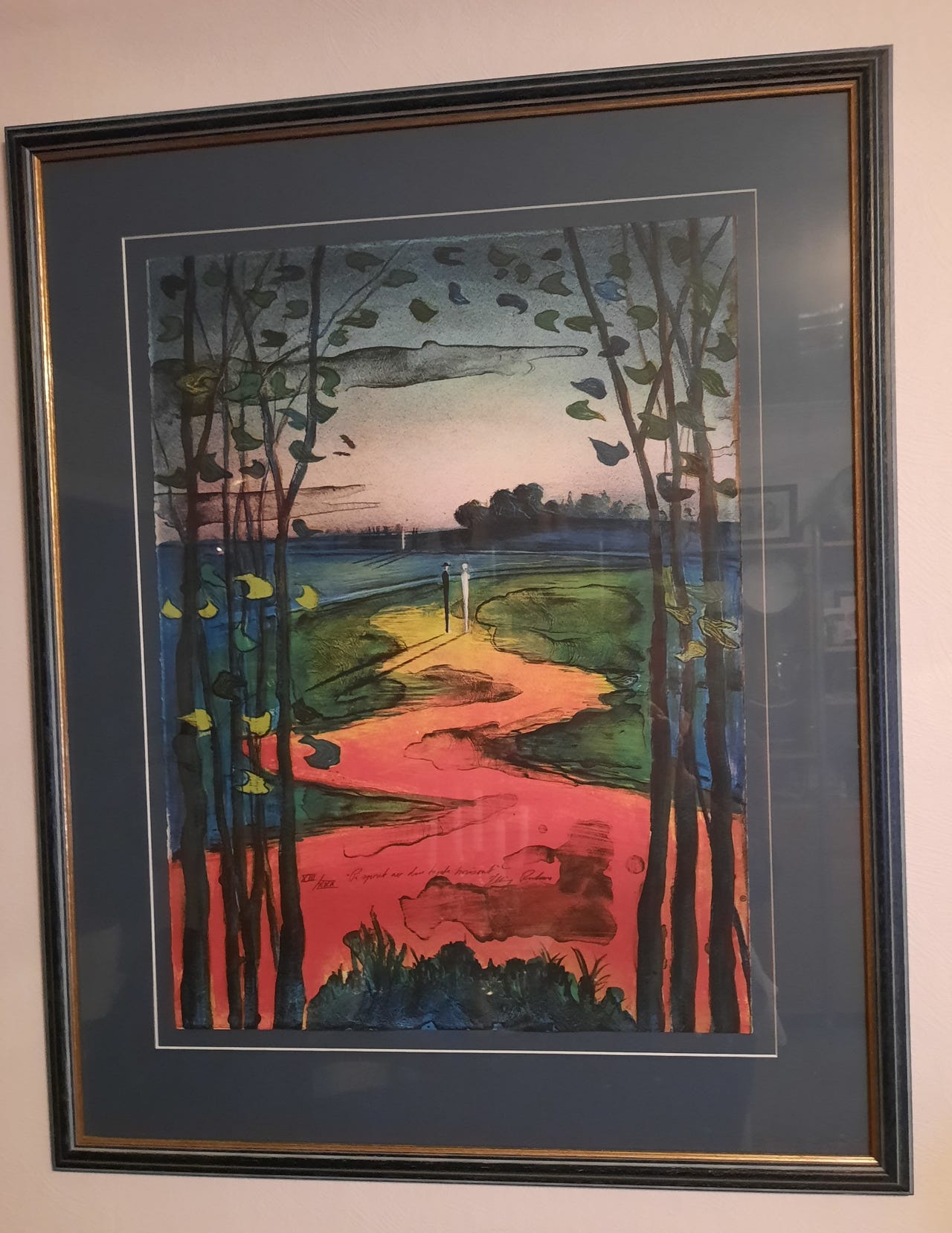 Elling Reitan litografi "På sporet av den tapte horisont". | FINN-torget