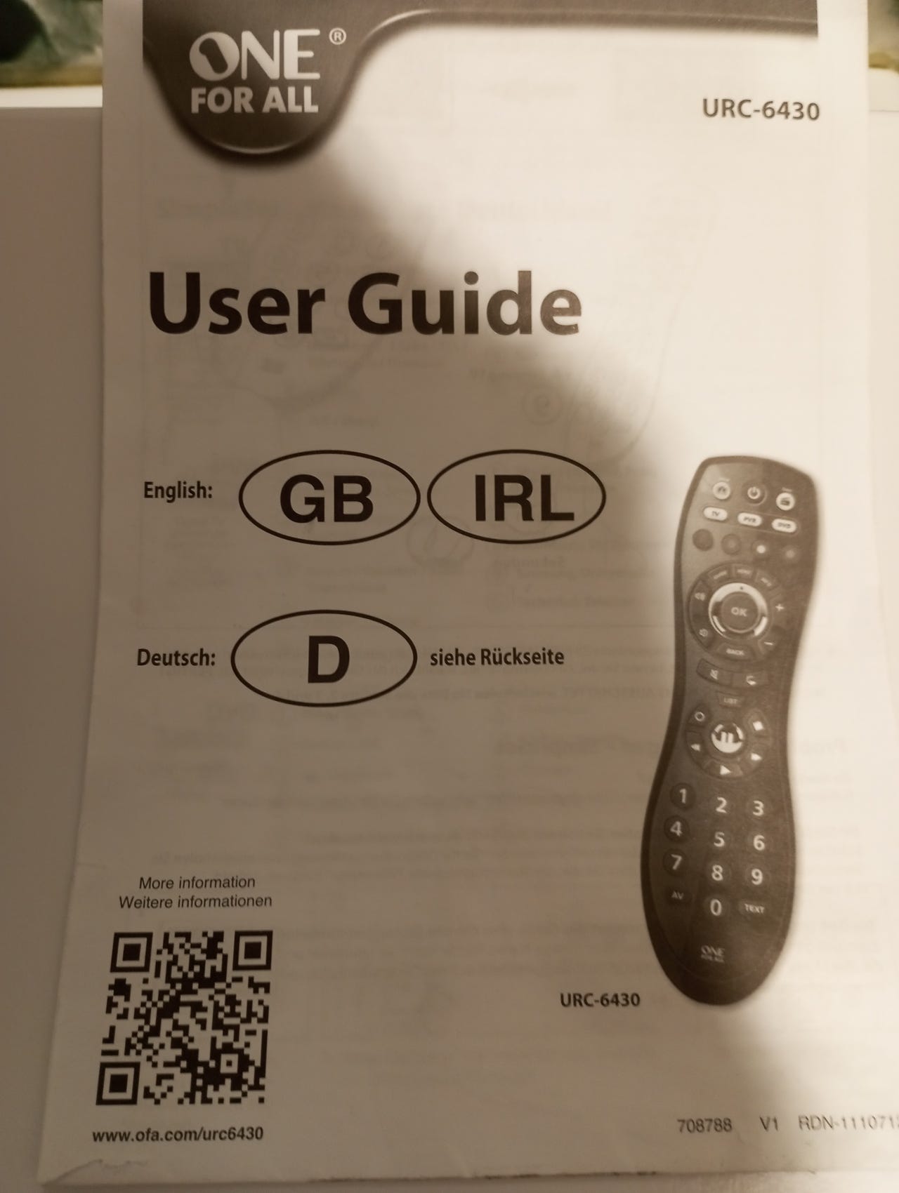 ONE for all HELT ubrukt fjernkontroll med User Guide | FINN-torget